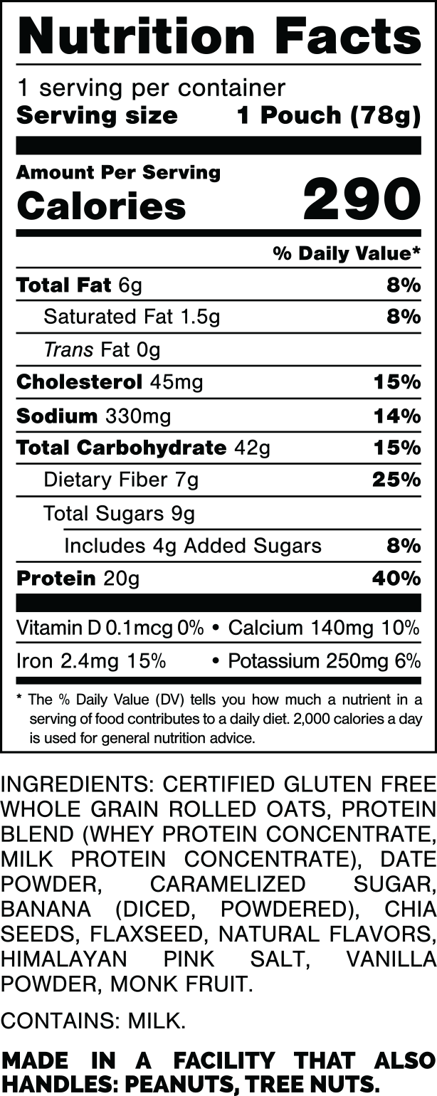 Bananas Foster Overnight Oats Protein Shake - Low Sugar