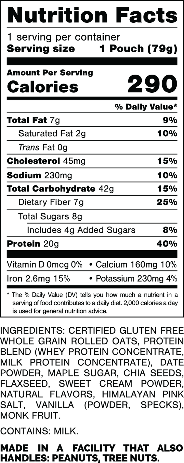 Vanilla Overnight Oats Protein Shake - High Protein & Fiber