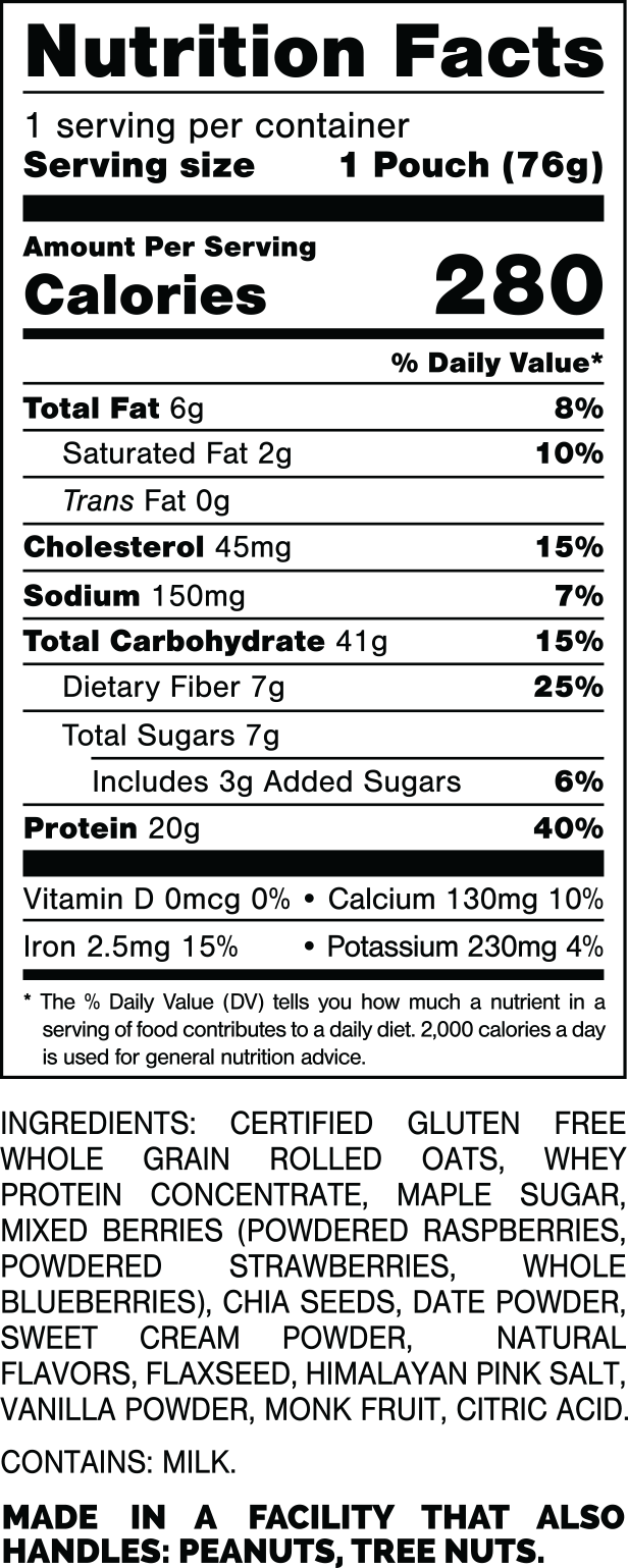 Mixed Berries & Cream Overnight Oats Shake - High Protein