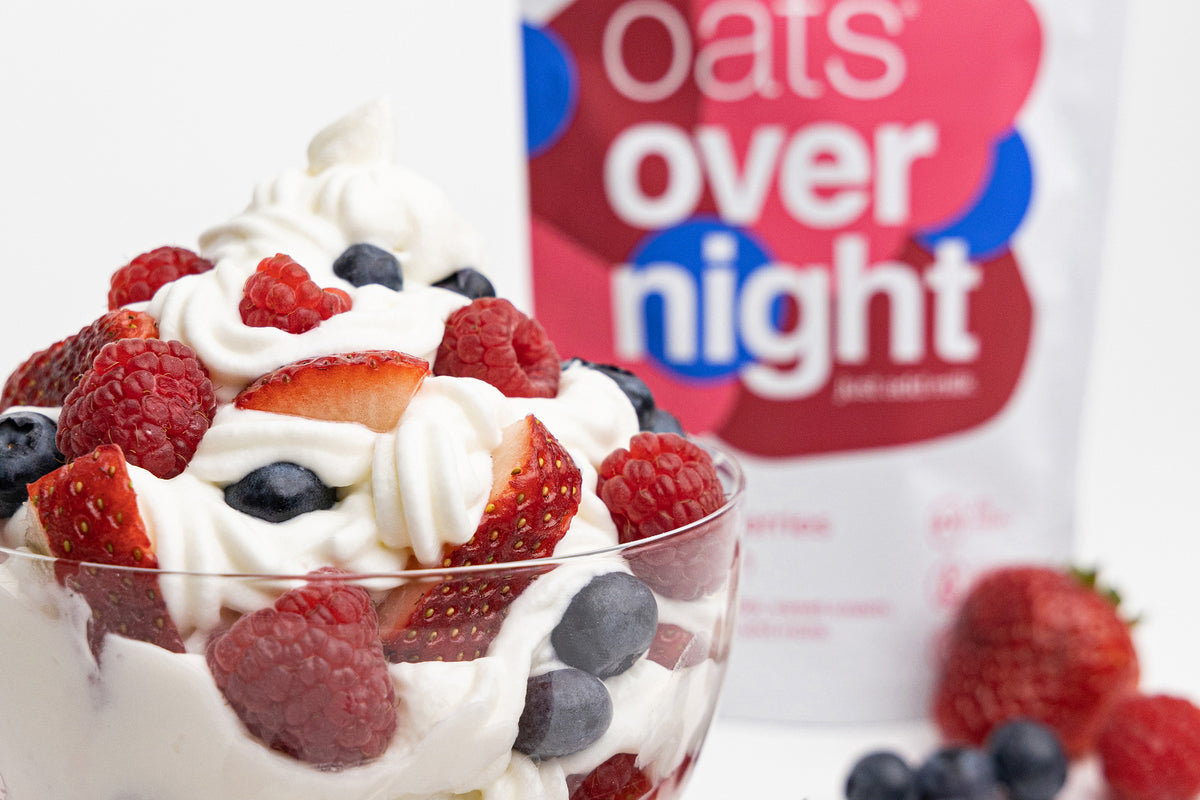 Mixed Berries & Cream Overnight Oats Shake - High Protein