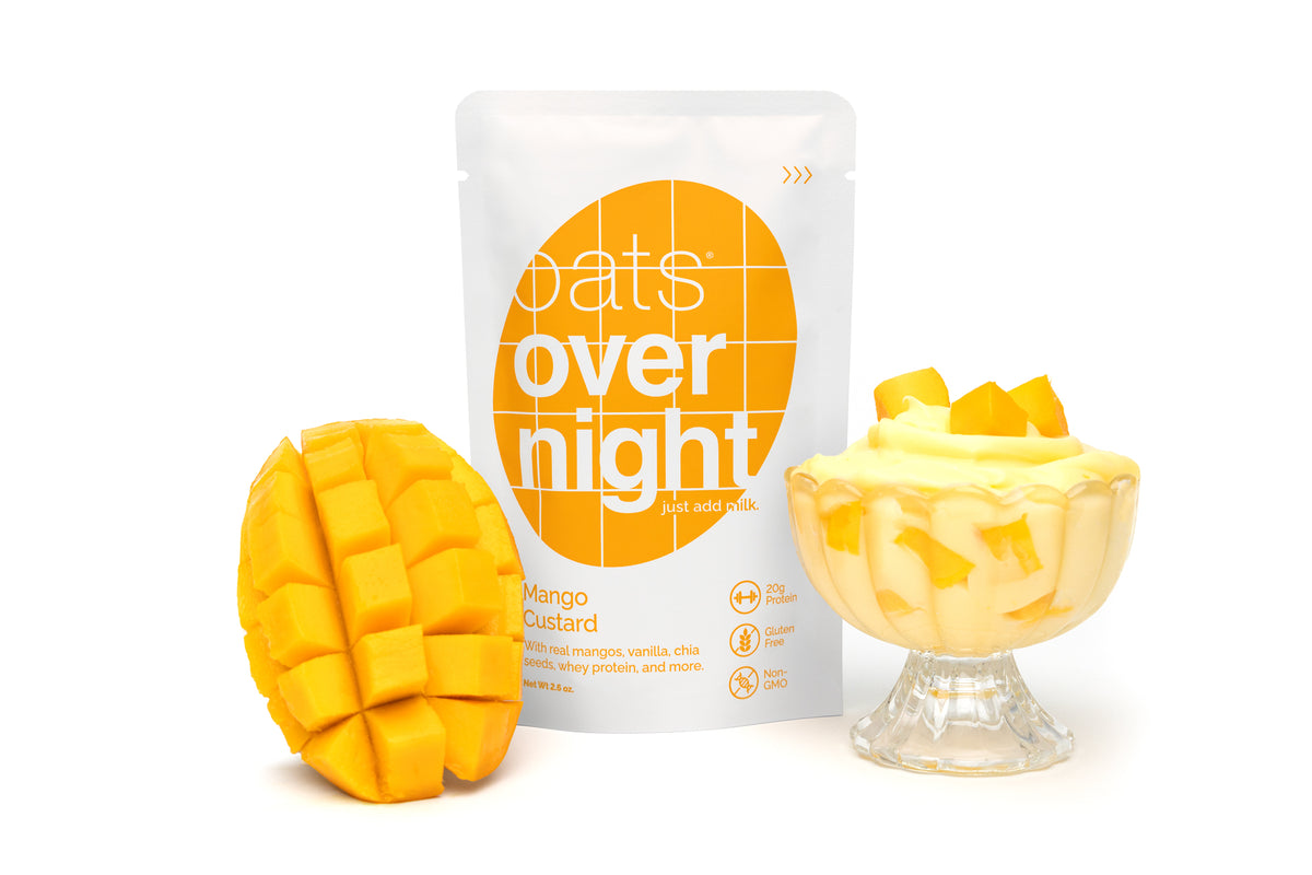 Overnight Oats Mango Custard Protein Shake - Low Sugar