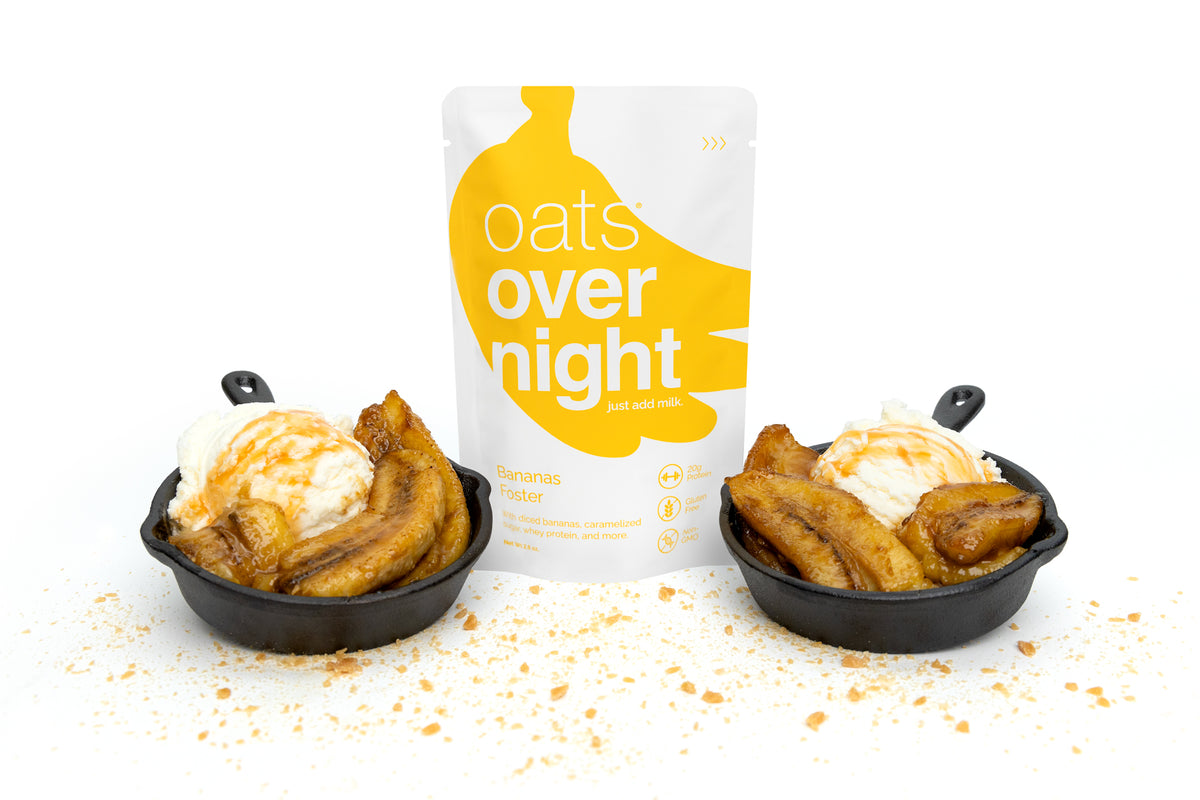 Bananas Foster Overnight Oats Protein Shake - Low Sugar