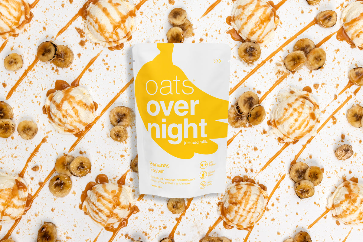 Bananas Foster Overnight Oats Protein Shake - Low Sugar