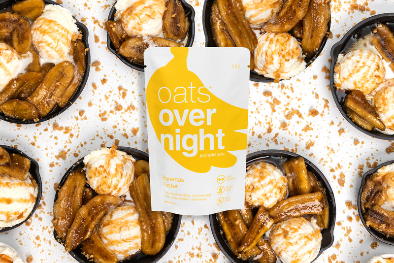 Bananas Foster Overnight Oats Protein Shake - Low Sugar