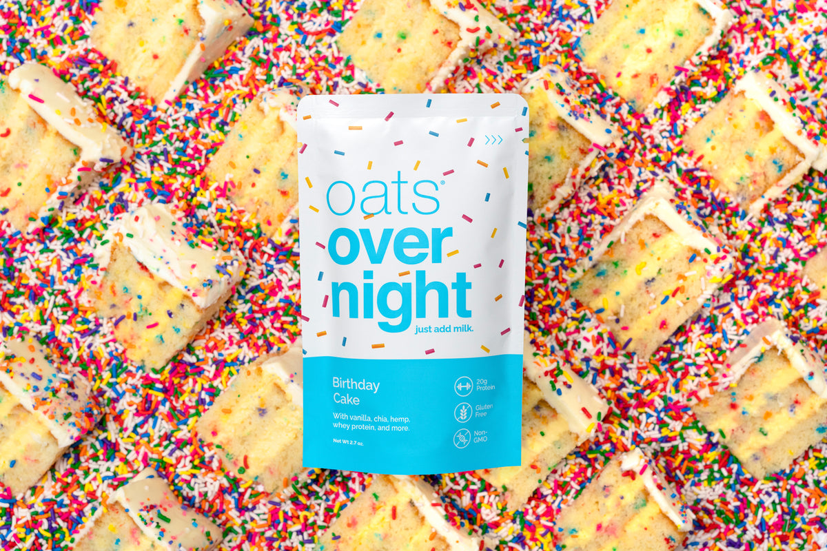 Birthday Cake Overnight Oats Shake - High Protein, Low Sugar