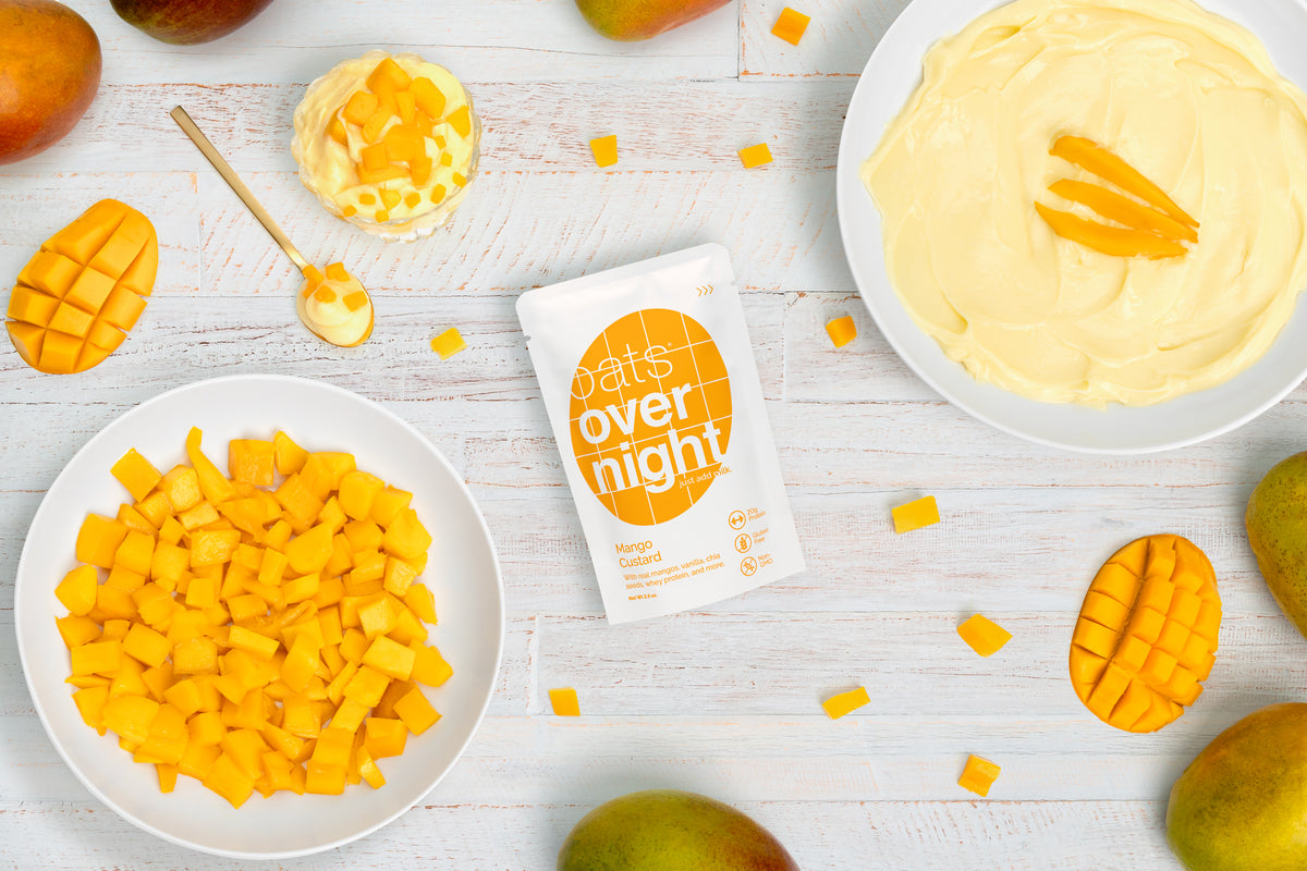 Overnight Oats Mango Custard Protein Shake - Low Sugar